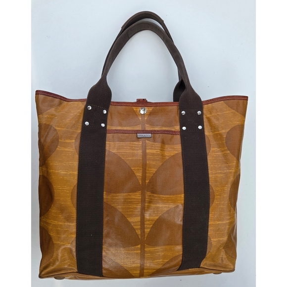 Orla Kiely | Bags | Orla Kiely Large Tote Bag Orange Tan | Poshmark